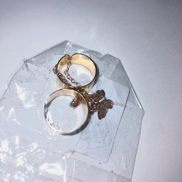 Accessories | Women Two Fingers Gold Tone Rings | Poshmark